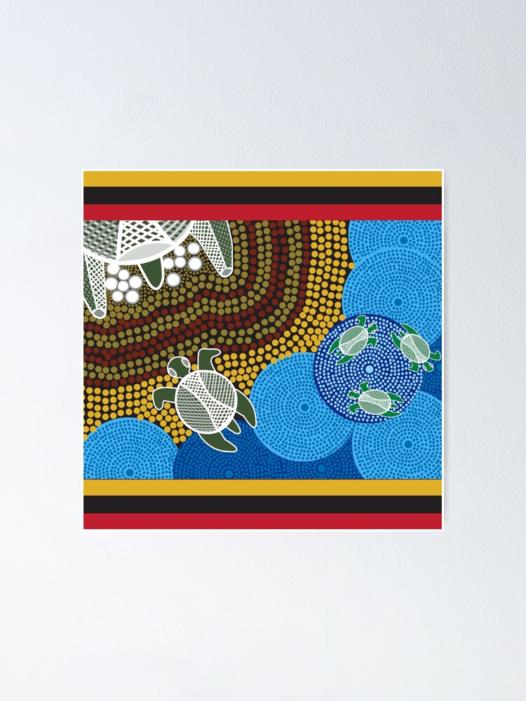 "Australian Aboriginal Sea Turtles" Poster by AnderssenGrafix | Redbubble
