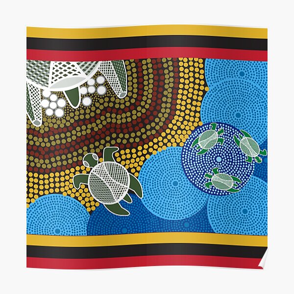 "Australian Aboriginal Sea Turtles" Poster by AnderssenGrafix | Redbubble