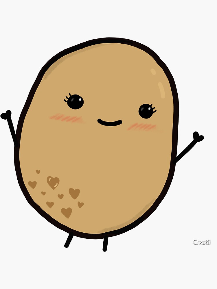 "Cute Potato" Sticker for Sale by Crxstii | Redbubble