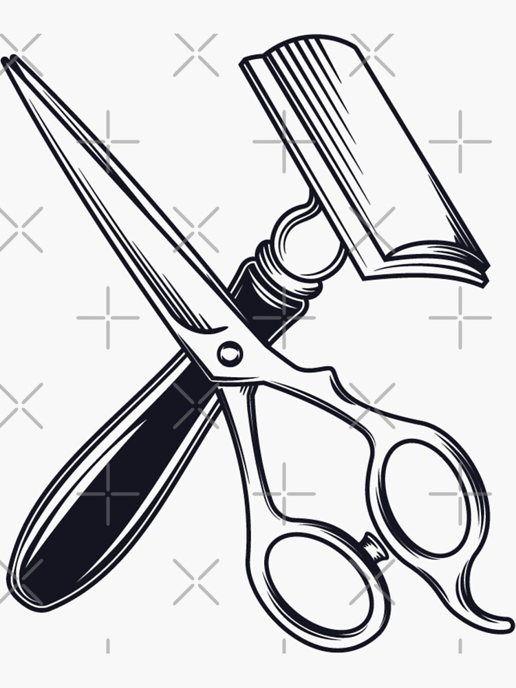 "Scissor and razor design " Sticker by Umer912 | Redbubble