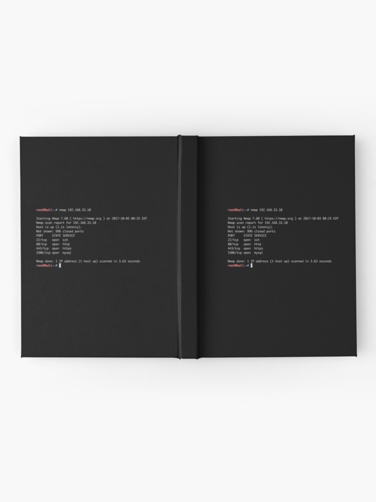 "NMAP Terminal Scan" Hardcover Journal for Sale by clubtee | Redbubble