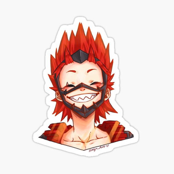 "Happy Kirishima" Sticker for Sale by Evelyn-Art | Redbubble