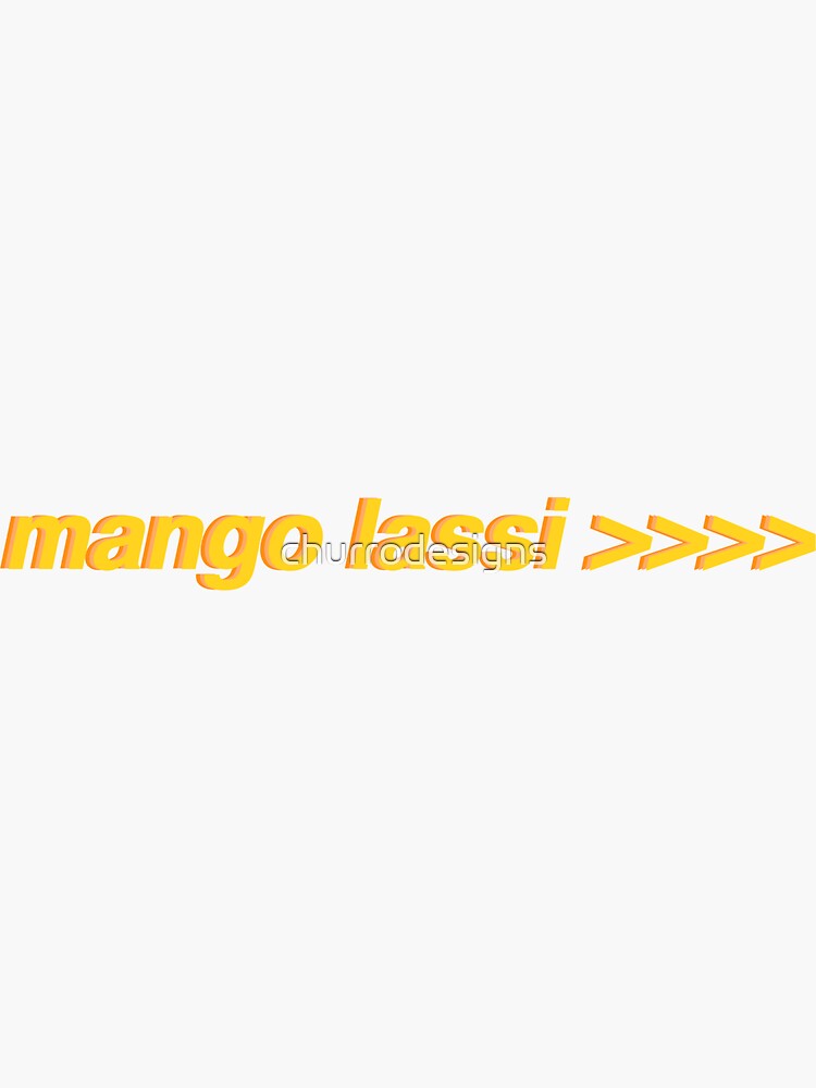 "mango lassi is elite" Sticker by churrodesigns | Redbubble