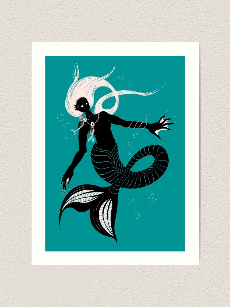 "Gothic Mermaid Witchy Goth Aesthetic Dark Art" Art Print for Sale by ...