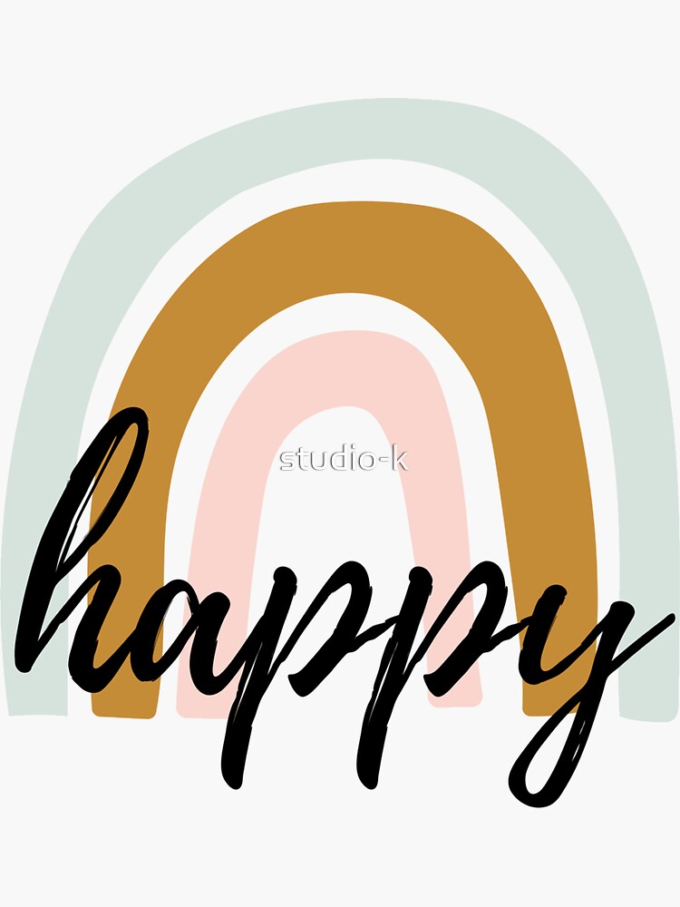 "Happy Rainbow" Sticker for Sale by studio-k | Redbubble