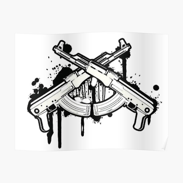 "Crossed weapons" Poster for Sale by taveulrangue | Redbubble