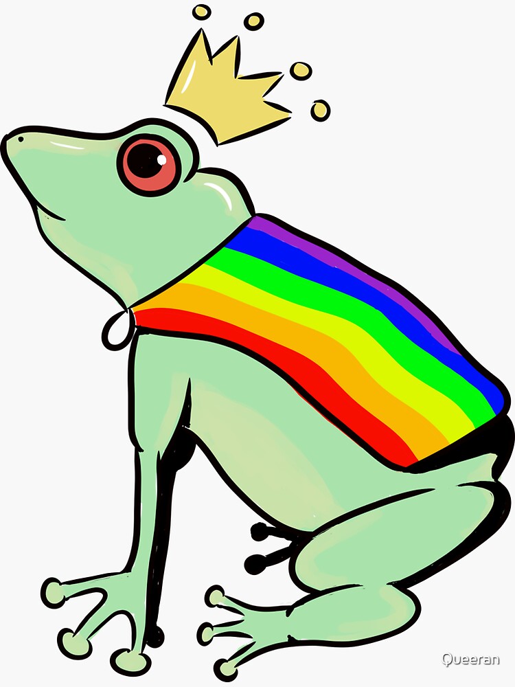 "Pride Frog - Gay (ver. 2)" Sticker by Queeran | Redbubble