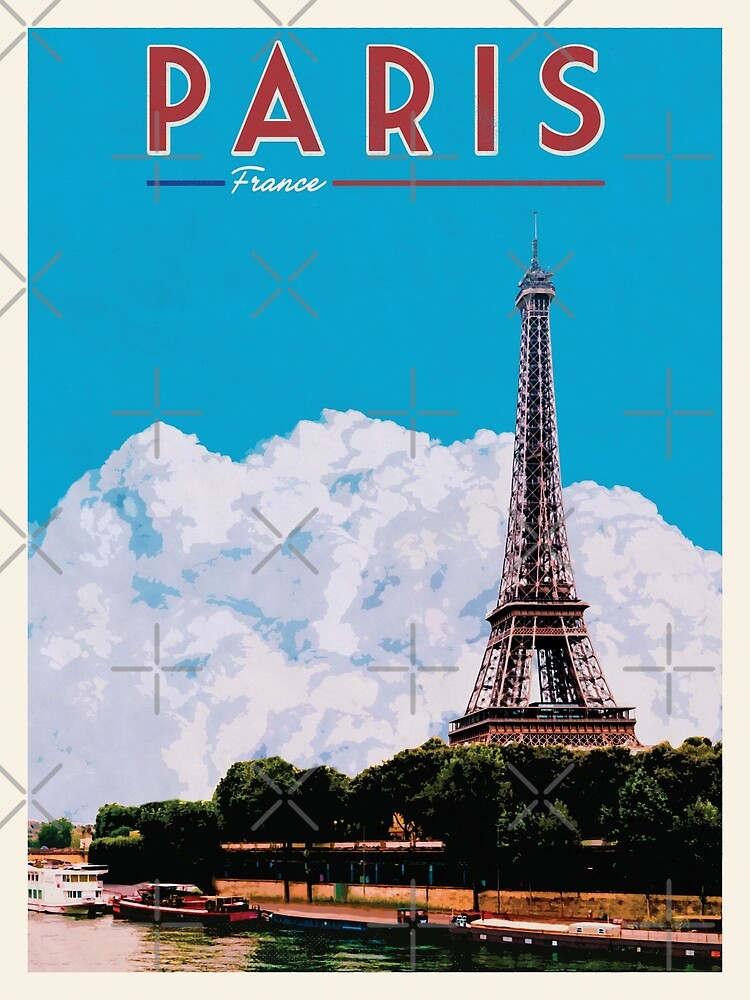 Impression artistique « Affiche de voyage de Paris Vintage • Affiche de voyage rétro de Paris ...