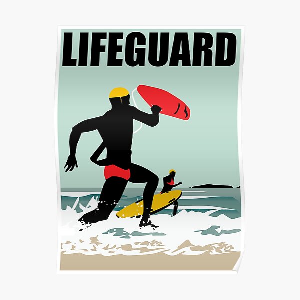 "LIFEGUARD retro print" Poster by YSied | Redbubble