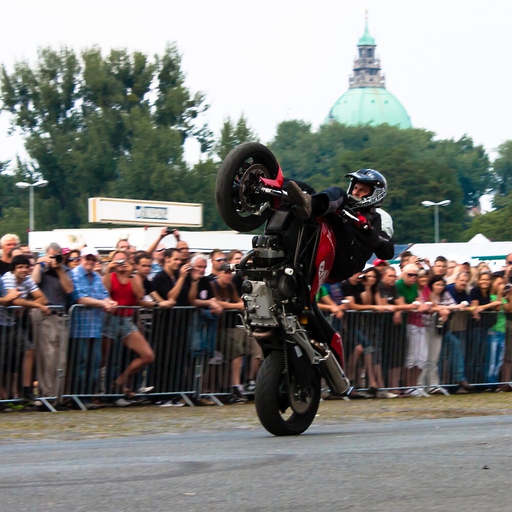 "motorcycle stunt 009" by dirk hinz | Redbubble