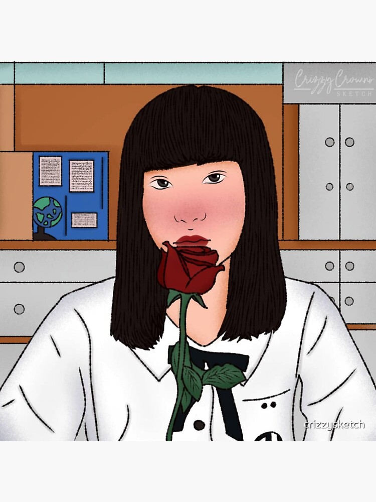 ""Nanno"Girl From Nowhere Outline" Sticker by crizzysketch | Redbubble