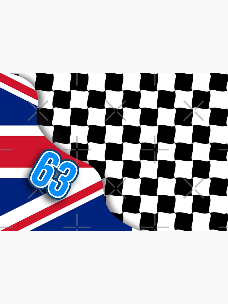 "Russell 63 Union Jack Chequered Flag" Sticker for Sale by jumbomcnutt ...