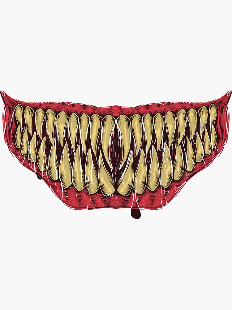 "Monster Teeth" Sticker by printworxx | Redbubble