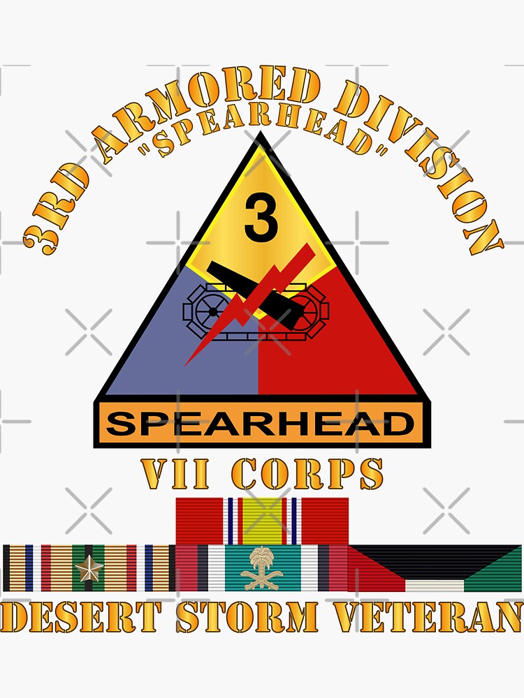 "Army - 3rd Armored Div - VII Corps - Desert Storm Veteran" Sticker for ...