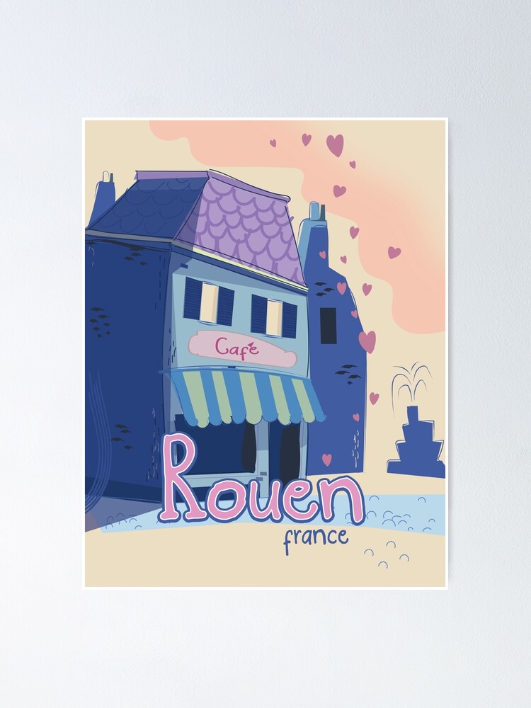 "Rouen France cartoon" Poster by vectorwebstore | Redbubble