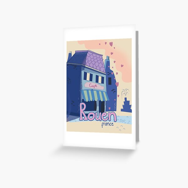 "Rouen France cartoon" Greeting Card for Sale by vectorwebstore | Redbubble