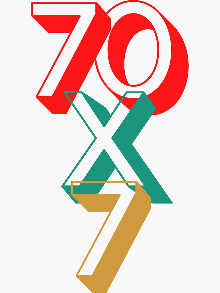 "Seventy Times Seven" Sticker for Sale by SeekersApparel | Redbubble