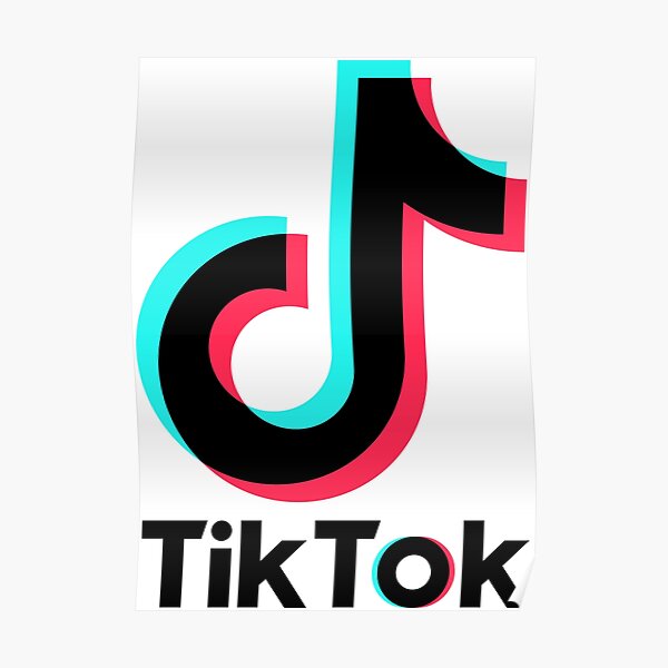 Red Tiktok Logo Posters | Redbubble