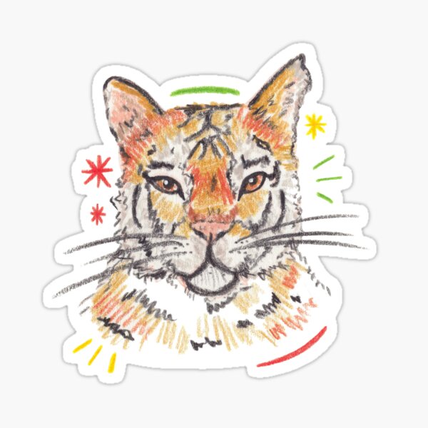"Tiger" Sticker for Sale by meganmxe | Redbubble