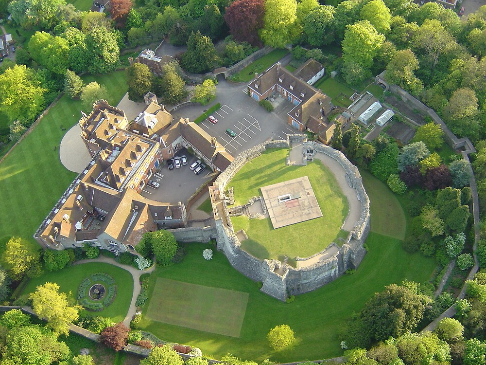"Farnham Castle - Birds Eye View" by Paul Mainstone | Redbubble