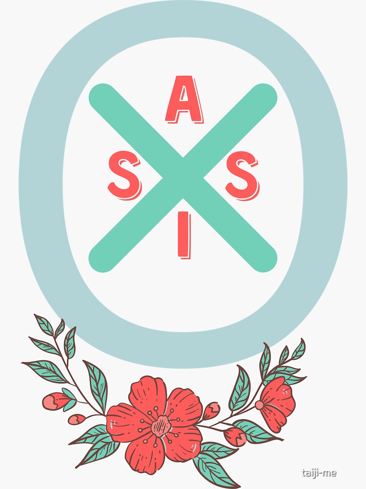 ""Oasis" Oversized Letter with Florals Graphic Design" Sticker for Sale ...