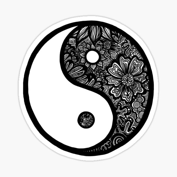 "Flower Yin & Yang Symbol" Sticker by Jetandbloom | Redbubble