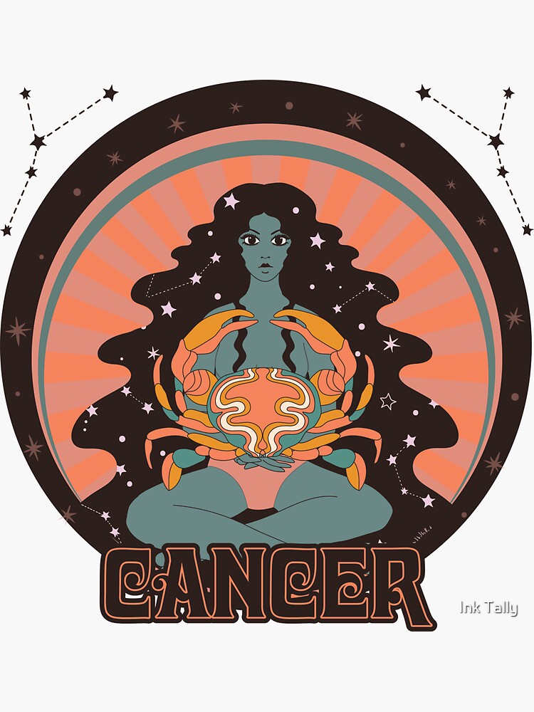 "Cancer Zodiac Star Sign Astrology" Sticker for Sale by vhmoon | Redbubble