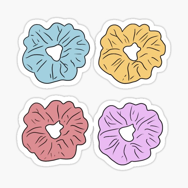 "scrunchie sticker pack " Sticker for Sale by lolastickershop | Redbubble