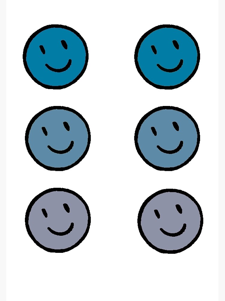 "Blue smileys " Poster by avaroper | Redbubble