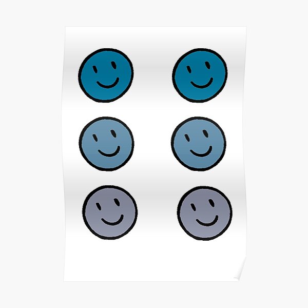 "Blue smileys " Poster by avaroper | Redbubble