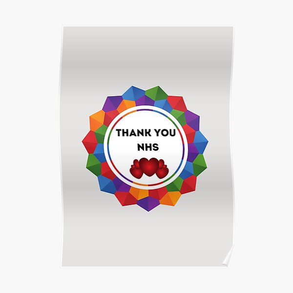 "Thank you NHS" Poster for Sale by Delicarte | Redbubble