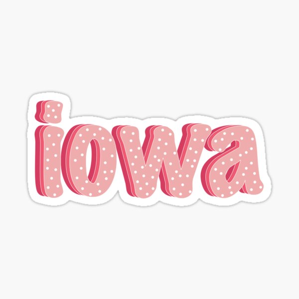 "University of Iowa Sticker, 01 pink" Sticker for Sale by ianicedesigns ...