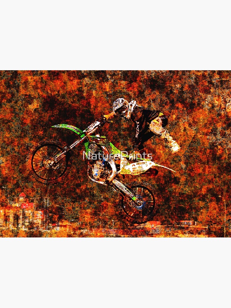 "Freestyle Motocross Rider on Fire" Poster for Sale by NaturePrints ...