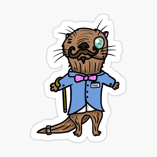 "The Fancy Otter named Stue " Sticker by tomasthestrange | Redbubble