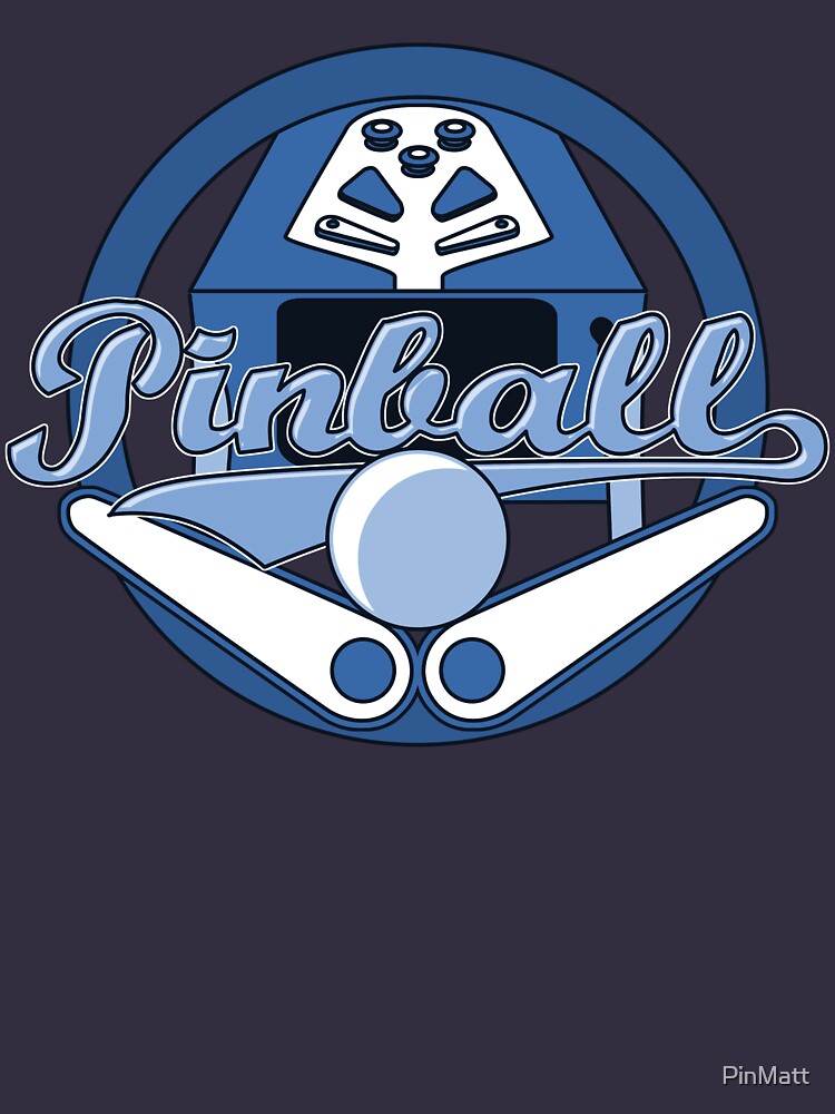 "Pinball Logo - Blue" T-shirt for Sale by PinMatt | Redbubble | pinball ...