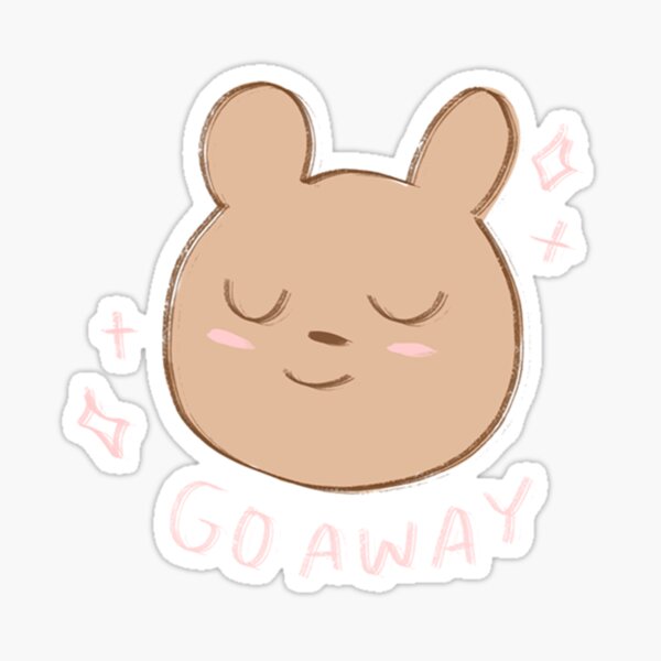 ""go away"" Sticker for Sale by starlinedshop | Redbubble