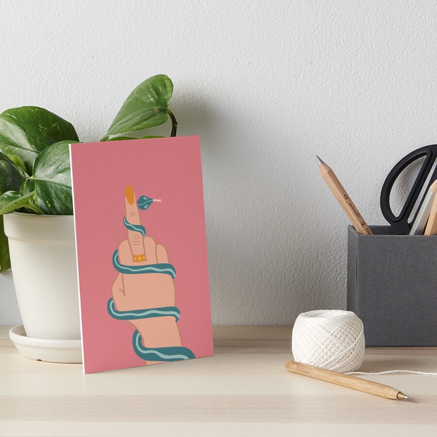 "middle finger plus snake" Art Board Print by Jaz-ai | Redbubble