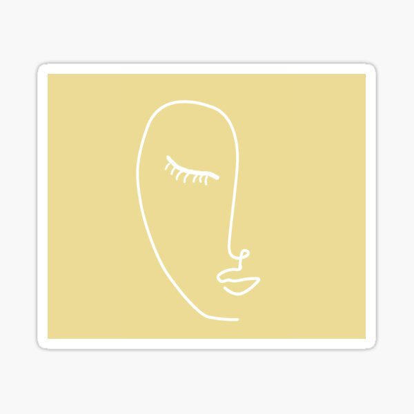 "half face / one line minimalist illustration" Sticker for Sale by ...