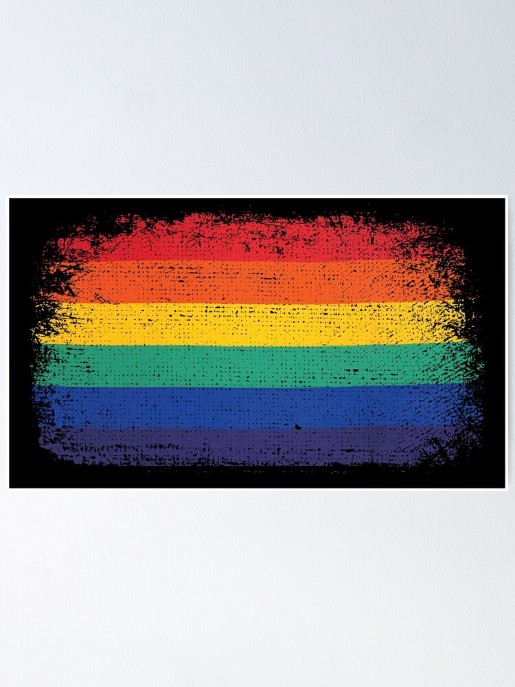 "Distressed Pride Flag" Poster for Sale by beardsandcats | Redbubble