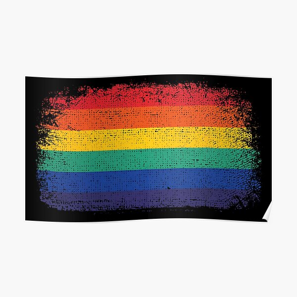 "Distressed Pride Flag" Poster for Sale by beardsandcats | Redbubble