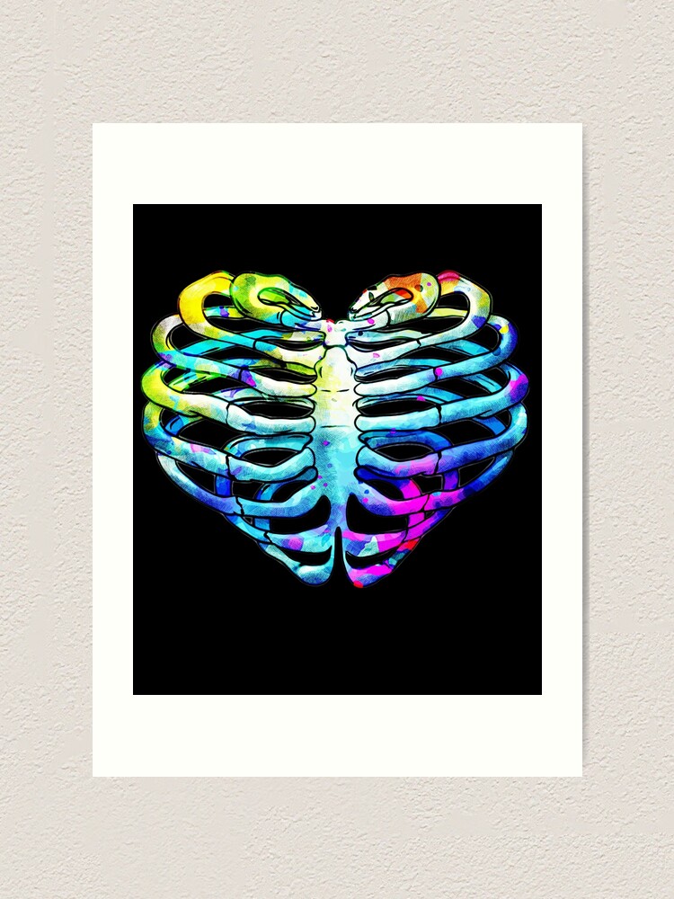 Lámina artística «Corazón de costilla esqueleto, caja torácica de ...