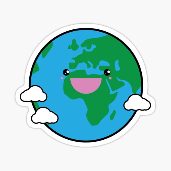 "Cute Earth" Sticker for Sale by STRATOSLLC | Redbubble