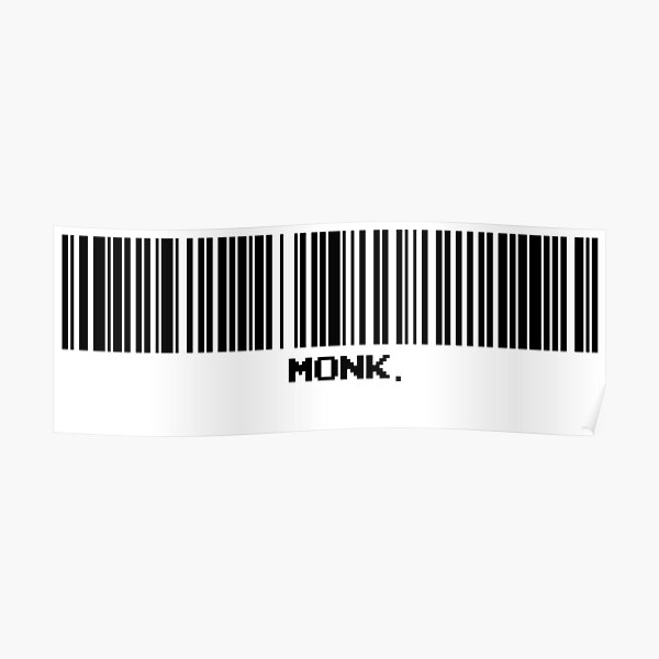 "Monk Barcode" Poster for Sale by AceLlama | Redbubble