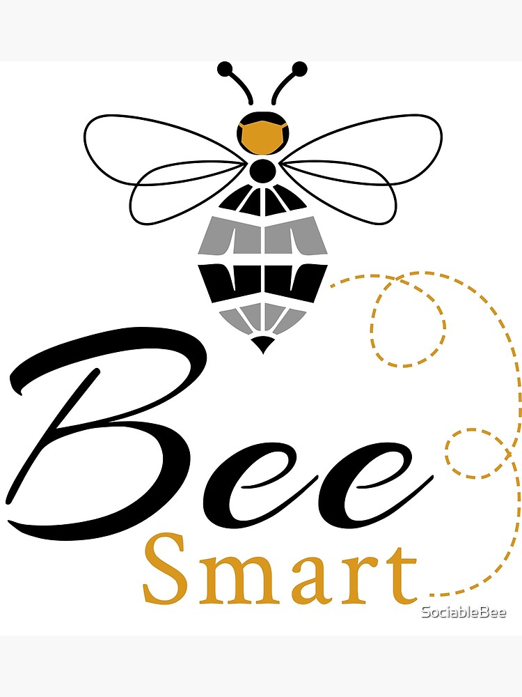 "Bee Smart Wear Face Mask Design Social Distancing " Photographic Print ...