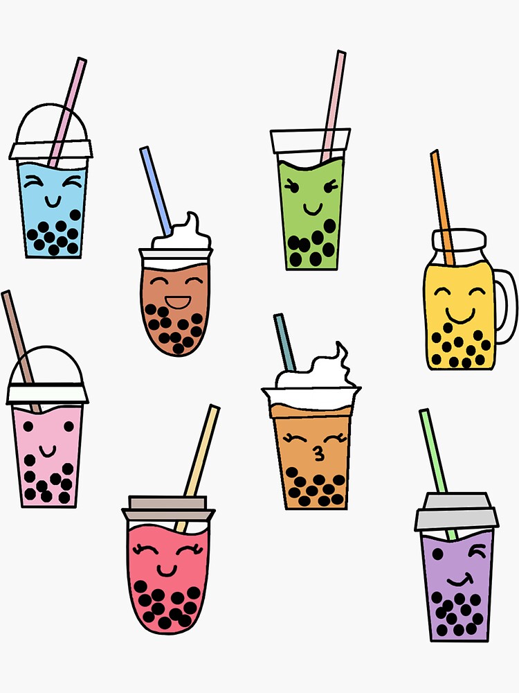 "BOBA TEA STICKER PACK" Sticker for Sale by K1Duong | Redbubble