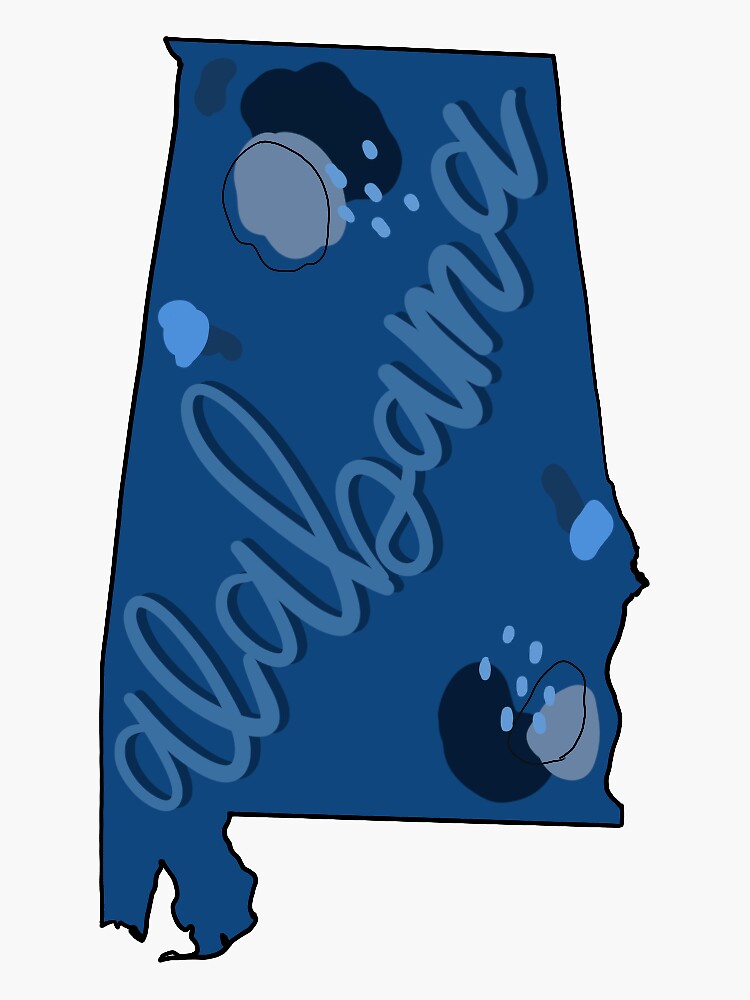 "Alabama state outline " Sticker for Sale by sarahkcrawford | Redbubble