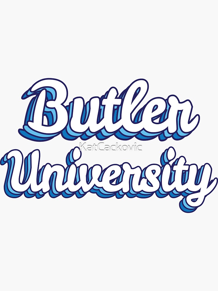 "Butler University blue retro design" Sticker for Sale by KatCackovic ...