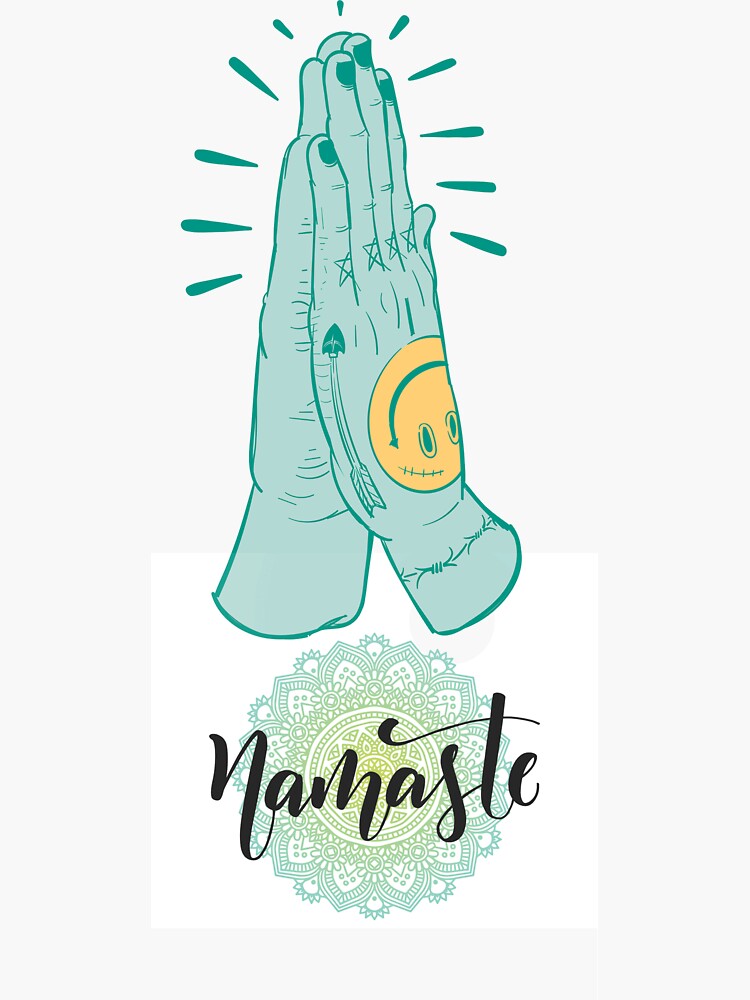 "Namaste " Sticker for Sale by adityabanka | Redbubble