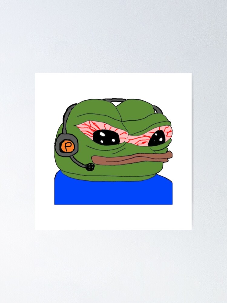 "Pepe sticker Gamer Discord funny meme " Poster for Sale by Grace-Cop ...