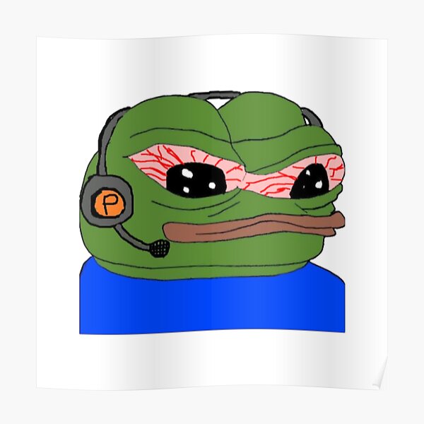 "Pepe sticker Gamer Discord funny meme " Poster by Grace-Cop | Redbubble
